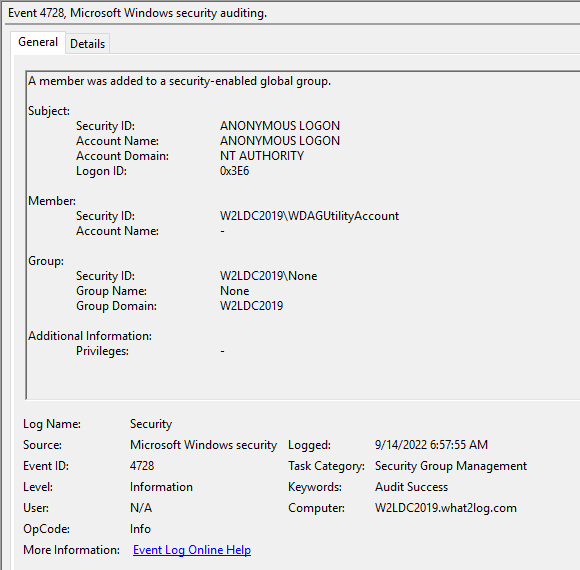 What2Log - Global Group Member Added